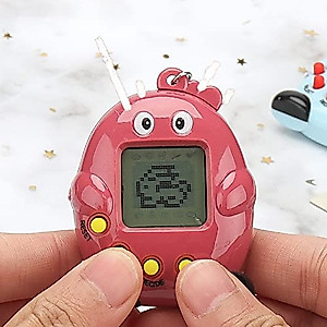 D-GROEE Electronic Pet Machine Batter Digital Machine Pet Keychain Kids Interactive Robot Gift Toy Game Red