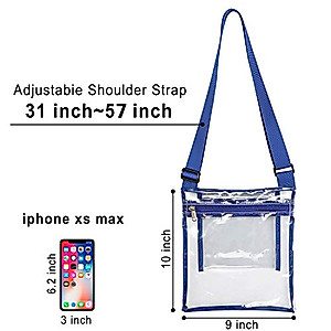 HULISEN Clear Crossbody Purse Bag, Stadium Approved, with Extra Inside Pocket