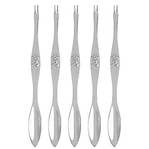 Cabilock Stainless Steel Utensils Set 5pcs Lobster Picks Neddles Seafood Tools Seafood Forks Picks Stainless Steel Crab Leg Lobster for Kitchen Home (1) Metal Forks