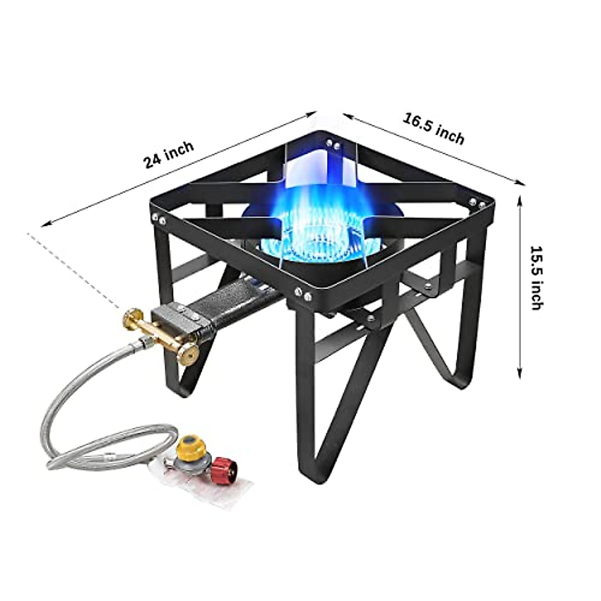 Vivicreate 185000 BTU Super Heavy Duty Square Outdoor Propane Gas Camping Range Camp Hiking Garden Grill Side Burner Stove Fish Turkey Fryer Estufa