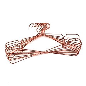 10Pack Koobay 17" Rose Shiny Copper Clothes Wire Hanging Hangers for Shirts Coat Storage & Displayetal
