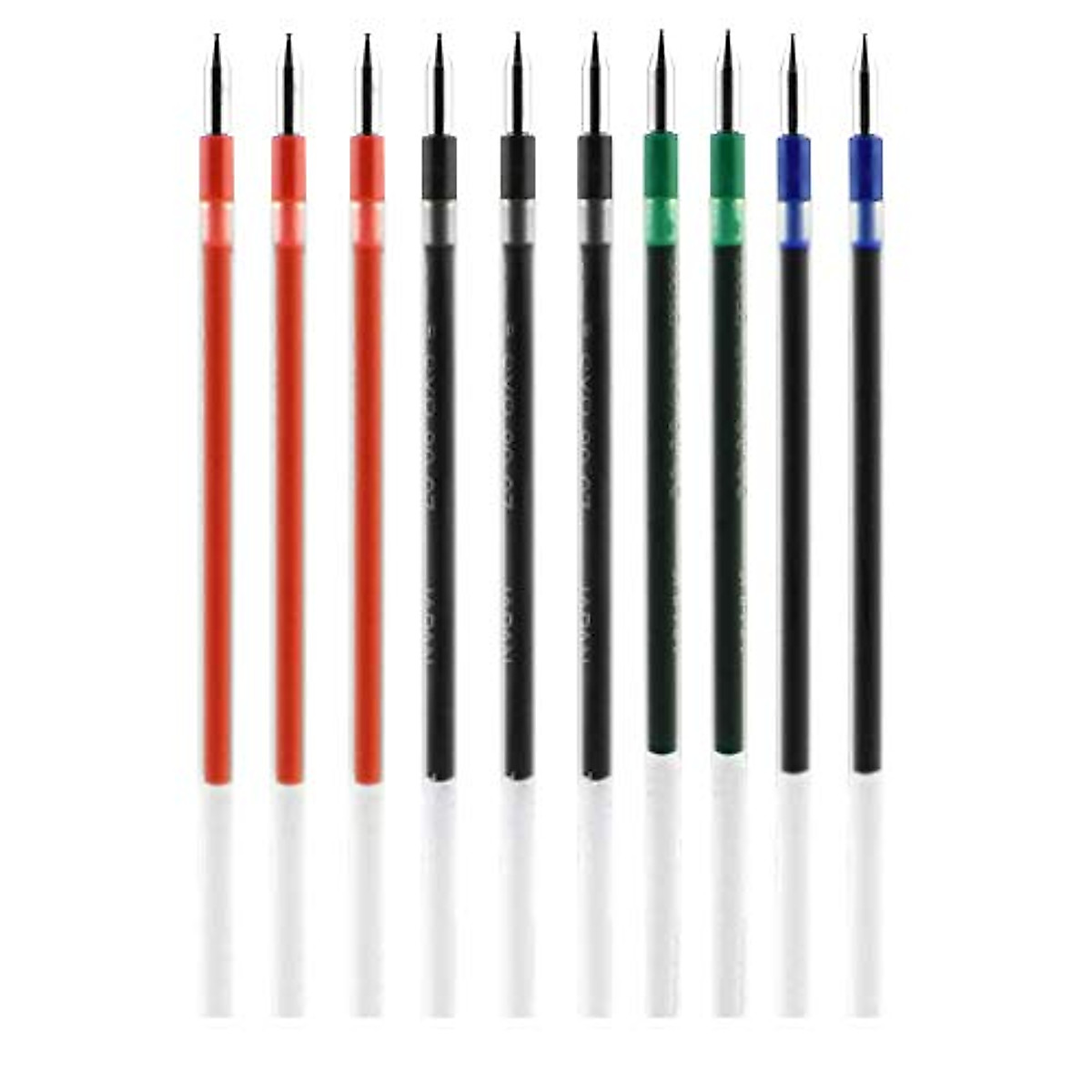 Mitsubishi Pencil Jet Stream Multicolor Ballpoint Pen 0.5mm Refill Core Free Set of 10 (Black, Red, Blue, Green) SXR-80-05