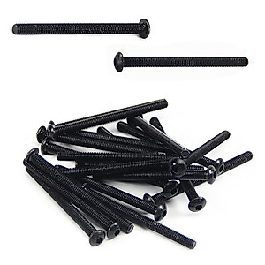 Yinpecly M4x50mm Button Head Socket Cap Screw Carbon Steel Fastener Rustproof Fully Threaded Fitting Hex Drive Cap Bolts Black 20Pcs