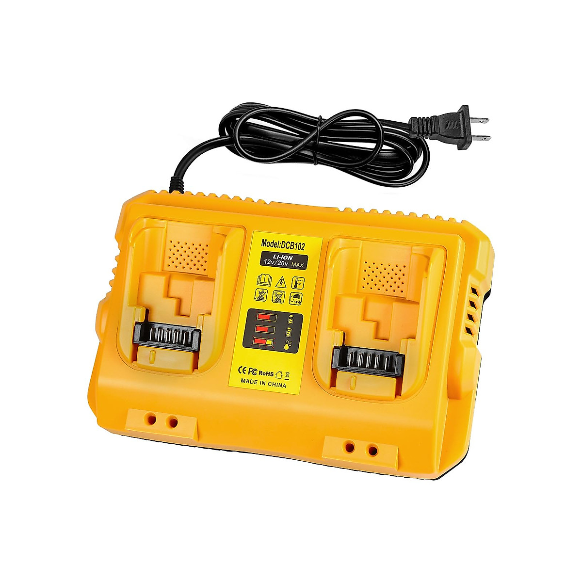 COOMYXIN DCB102 20V MAX Battery Charger Replacement for Dewalt Battery Charger, 2 Port Charger Compatible with Dewalt 12V-20V Batteries