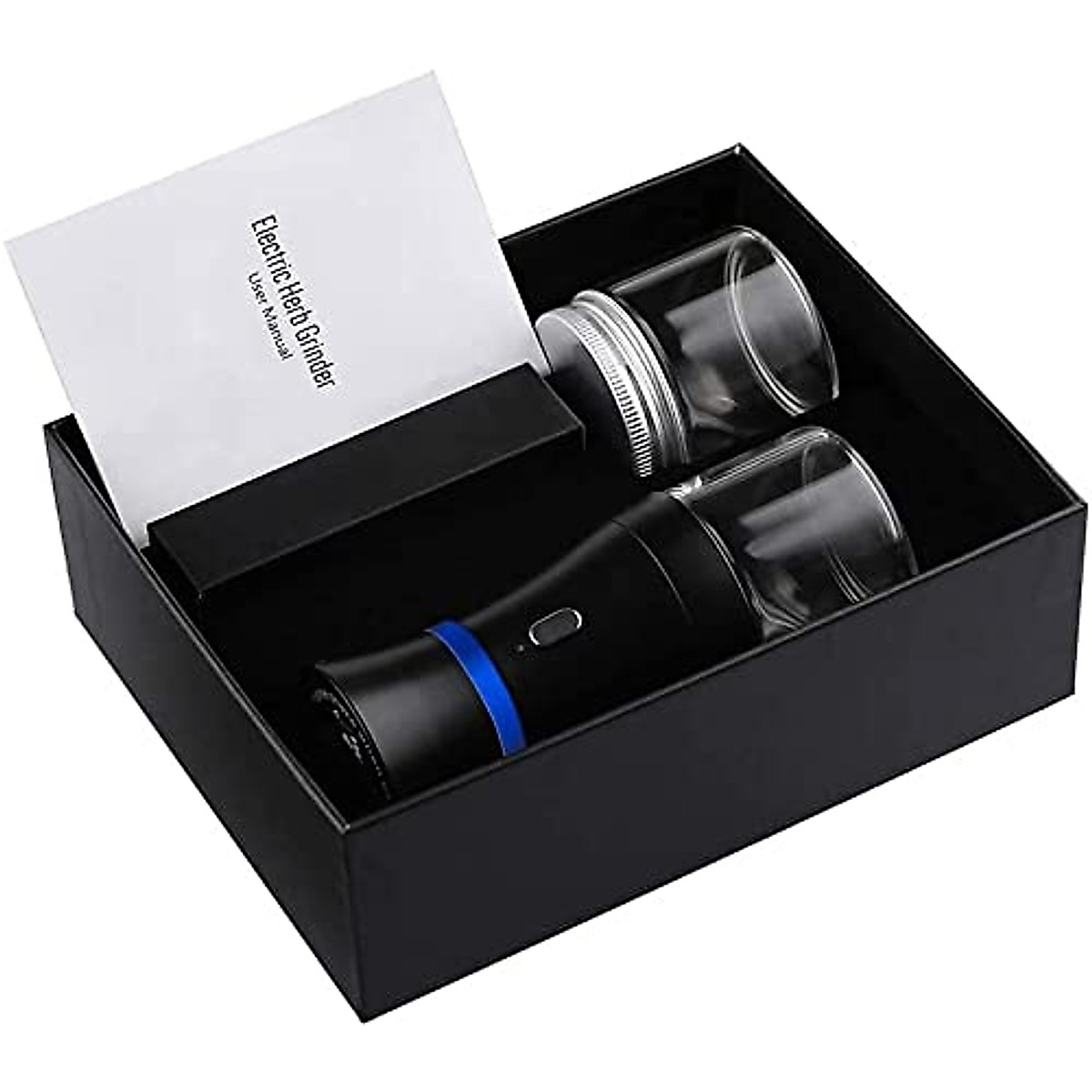 Sunseeke Electric Herb Grinder, Compact for Flower Buds, USB-Rechargeable, 2pcs Glass Herb Jars - Ideal for Everyday Carry