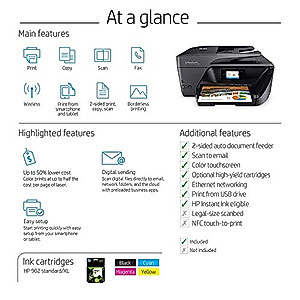 HP OfficeJet Pro 6978 All-in-One Wireless Printer with Mobile Printing, HP Instant Ink & Amazon Dash Replenishment Ready (T0F29A) (Renewed)