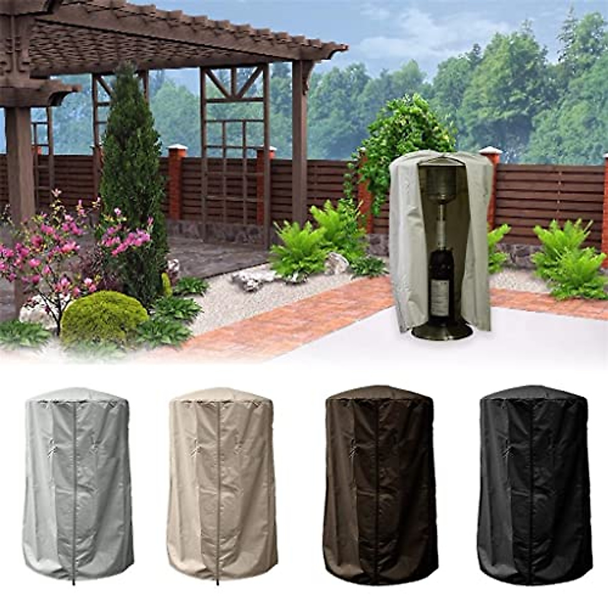 YLYAJY Garden Heater Cover Oxford Silver Coated Waterproof Fabric Courtyard Heater Cover Patio Heater Cover Outdoor Awnings (Color : Gray)