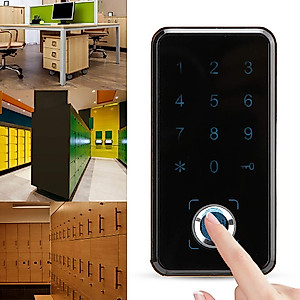 Smart Combination Lock, Keyless Fingerprint Digital Password Electronic Lock for Cabinet File Locker 2 Colors(Gold)