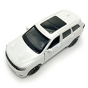Grand Cherokee Trackhawk Toy Car SUV Diecast Model Car 1/36 Scale Pull Back Vehicle Zinc Alloy Casting Metal, Doors Open, Toys for Boys Kids Birthday Gifts Adults Mens Collection, White