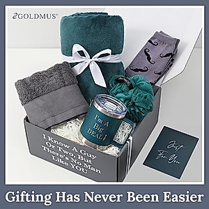 GOLDMUS Men Gift Set - Unique Gift Box for Men - Outstanding Birthday Gifts for Men, Thoughtful Gifts for Dad, Popular Gifts for Boyfriend & Thank You Gifts for Men - The Premium Gift Baskets for Men