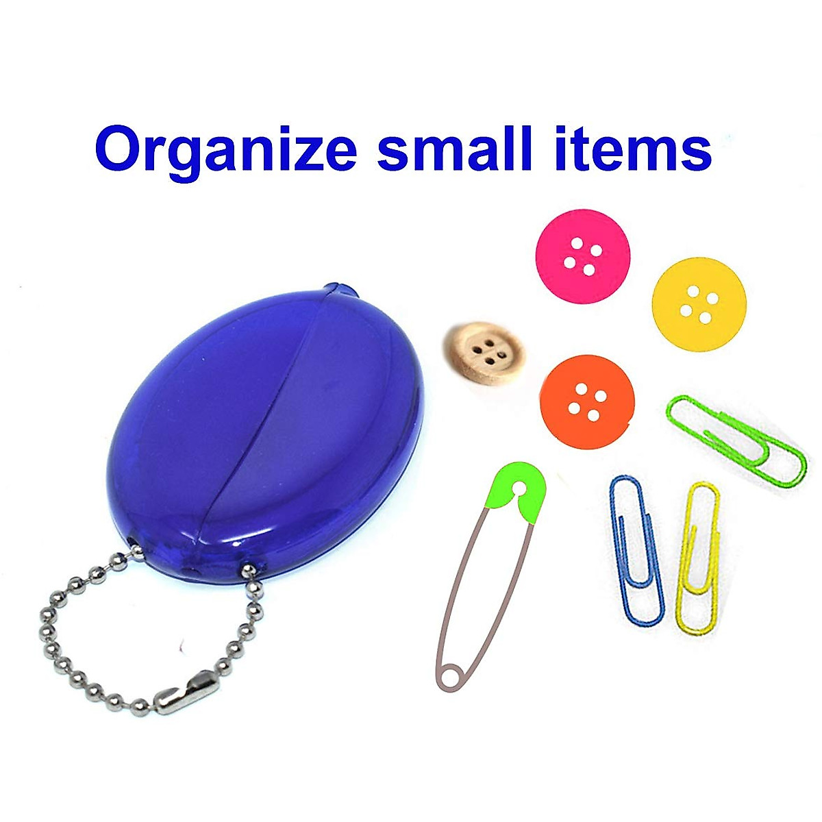 3 Oval Squeeze Purses - Made in USA (3 Blue)