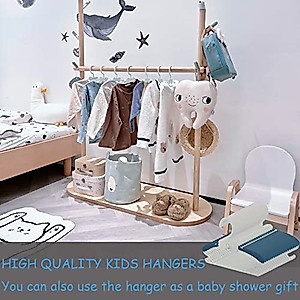 WJWSKI 20pcs Baby Kids Hangers for Nursery Closet and Kids Dance Garment Bags with 3 Pockets, 35x24x3“ Gusset Lightweight Clear Full Zipper Suit Bag for Competitions Costumes & Travel