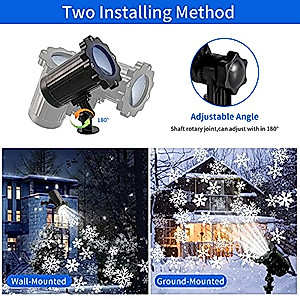 Snow Storm Projector Lights Outdoor Garden Stake Light LED Snowflake Lights Waterproof Landscape Remote Snowflakes for Indoor Gardens Homes Wedding Lawn Patio Holiday Party Decor