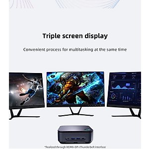 KAMRUI Thin Client Mini PC 11th Intel 4-Core i7-1165G7 Iris Xe Graphics 16GB DDR4 RAM 512GB NVMe SSD WiFi AX BT HDMI DP Thunderbolt4 RJ-45 Fingerprint Build-in Speaker Windows 11 Pro