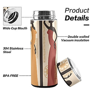 senya Water Bottle African American Women(23) Vacuum Insulated Stainless Steel, Double Walled, 17 Oz,Keep Cold or Hot Water Bottle(226vb1c)