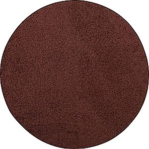 Bright House Solid Color Round Shape Area Rugs Chocolate - 3' Round