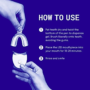 Active Wow 24k White Premium Teeth Whitening Kit - LED Teeth Whitening Kit, Teeth Whitening Light, Fluoride Free, Teeth Whitening Kit with LED Light - Mint Flavor, 30 Treatments