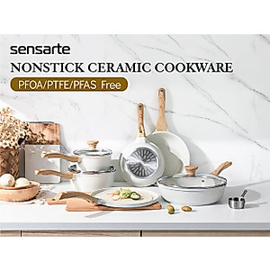 SENSARTE Frying Pan Bakelite Handle Accessories Repalcement Compatible for Sensarte White Ceramic Collection Pots and Pans