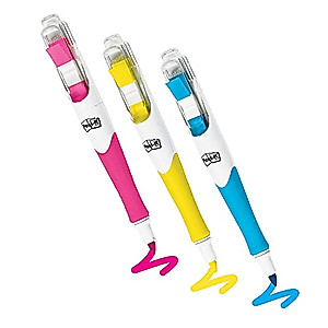 Post-it 689HL3 Flag Highlighters,w/ 50 Flags,3/8-Inch W,3/PK,Yellow/Pink/Blue