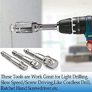 Reppkyh 11Pcs Socket Adapter Impact Hex Shank Drill Bits Power Extension Bar 8Pcs Sets 14 38 12 + 3Pcs 14 Hex Shank Screwdriver Bit Holder High Speed Nut Driver Drive