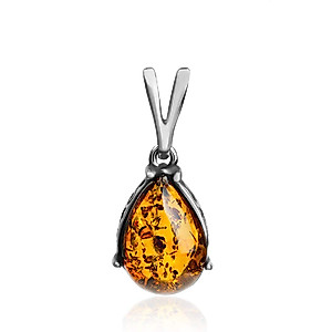Ian and Valeri Co. Amber Sterling Silver Drop Pendant