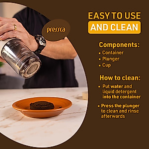 Pressca - Portable Coffee & Tea Maker - Thermal Coffee & Tea Infuser, French Press, Single Serve Coffee Maker, BPA Free - Home & Kitchen Accessories & Utensils - 12 fl oz, Green