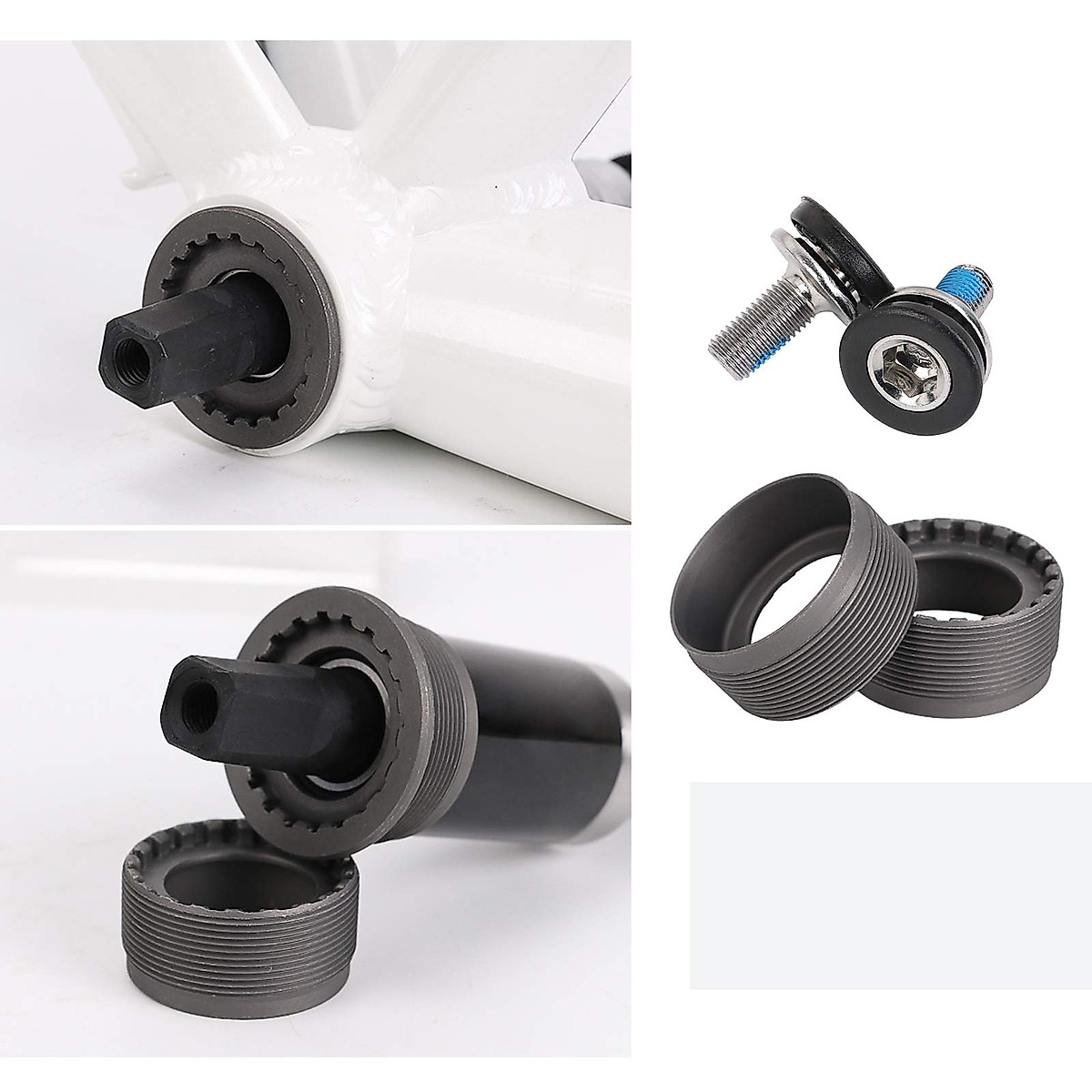 Create idea Mountain Bike Square Cartridge Taper Bottom Bracket 68x118mm Bicycle Axle Sealed Black Mountain Bike Square Hole Axis Bike Parts with Waterproof Screws