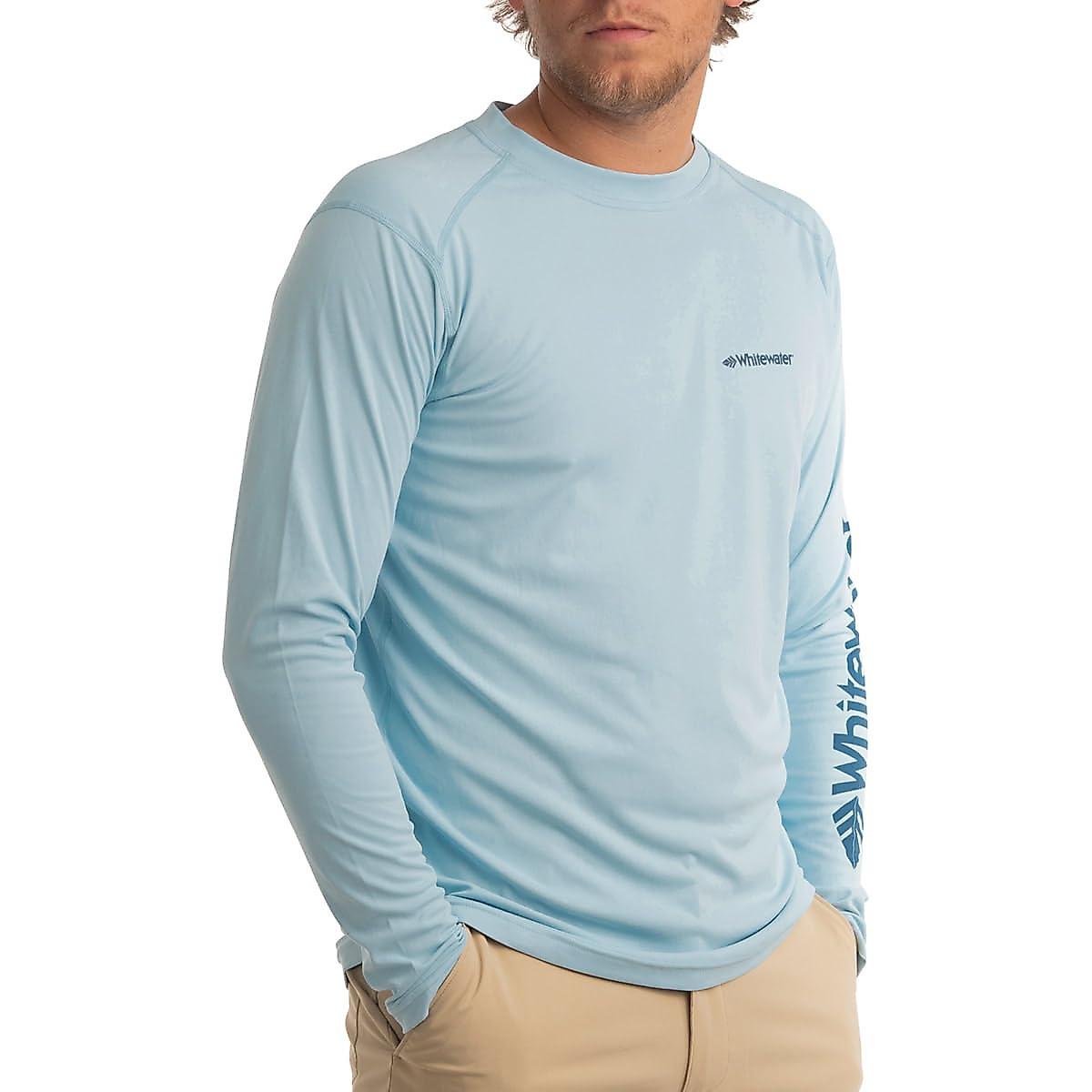 Whitewater Fishing Lightweight Long Sleeve Tech Shirt with UPF Protection (X-Large, Skyline)