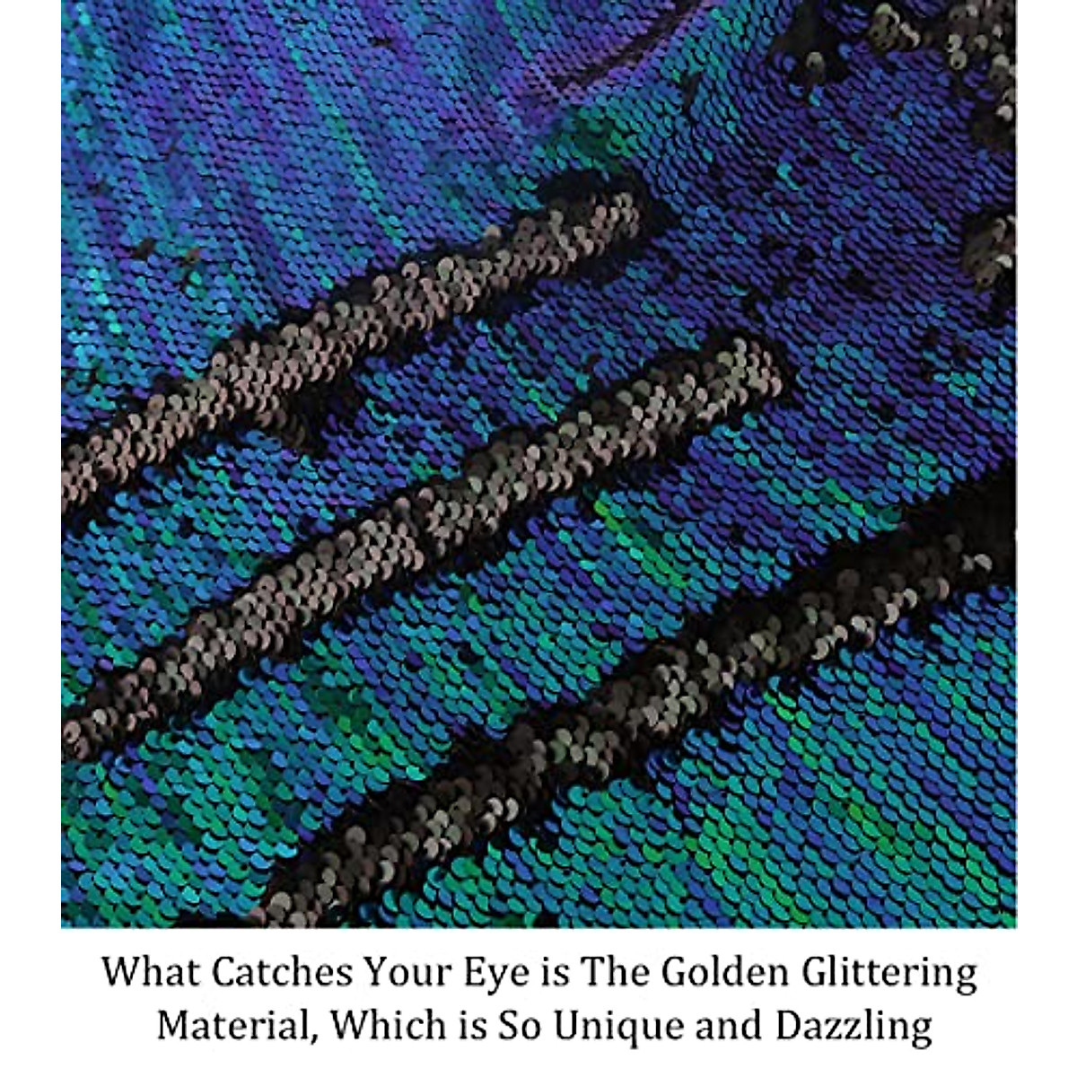 Pardecor Sequin Fabric by The Yard 1 Yard Iridescent Green to Black Mermaid Reversible Sequin Fabric Flip up Glitter Fabric Two Tone Sequin Fabric for Sewing Wedding Dress Pillow Decor