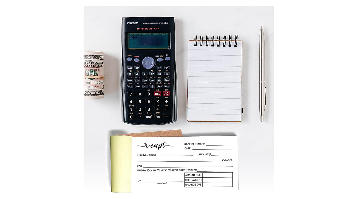 2 Packs 50-Set Receipt Pad - Carbonless Duplicate Invoices for Business