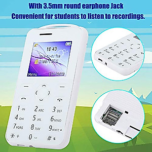 CHICIRIS Mobile Phone, Rear Camera 0.3mp A5 Straight Mini Card Mini Phone, Support Multi-languauge 3.5mm Round Hole Single Card Slot for Child Adult Old Man Students
