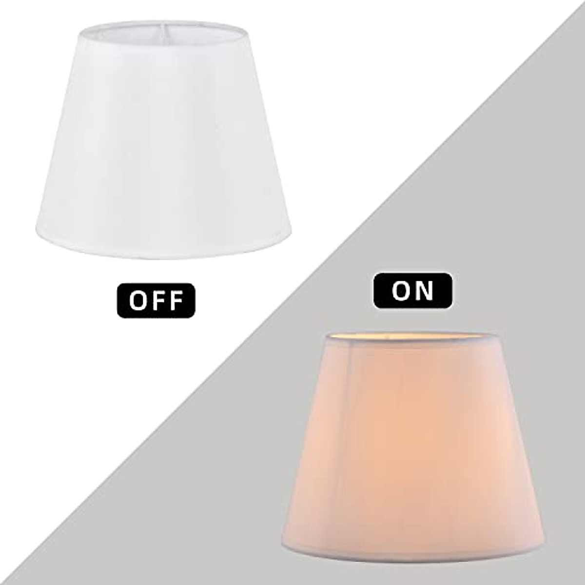 Drum Lamp Shades Set of 2, 8.5" Diameter x 6" Diameter x 6.4" High White Lampshade, Small Modern Classic Fabric Lamp Shades for Table Lamp, Wall Lamp