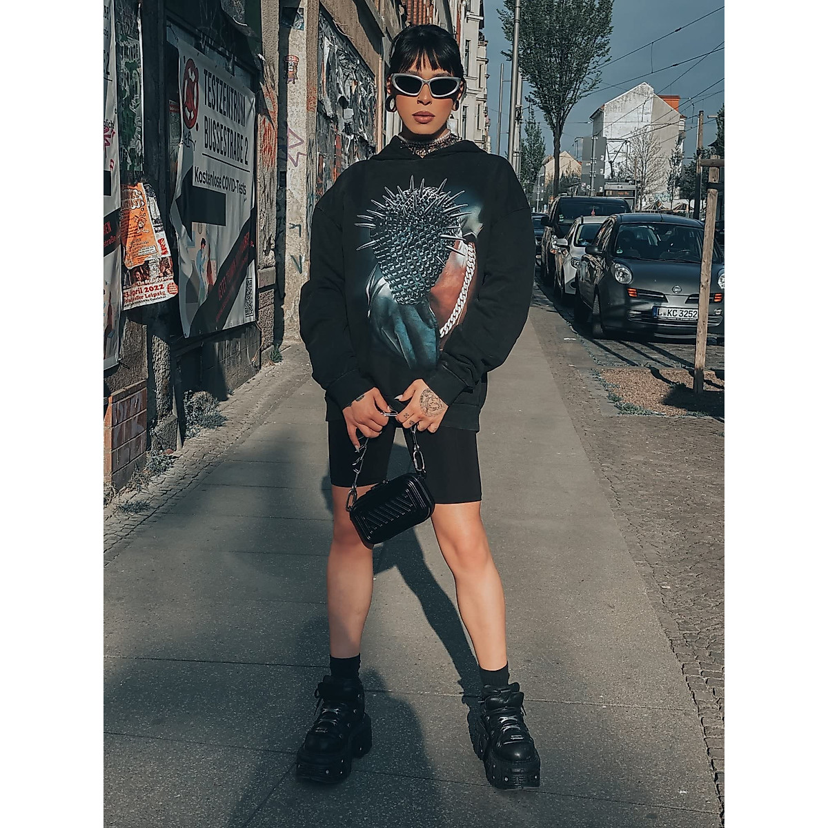 GUVIVI Wrap Around Fashion Sunglasses for Men Women Trendy Swift Oval Silver Dark Sunglasses Shades Glasses Eyeglasses