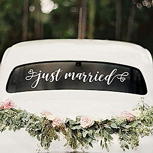 Just Married Wedding Banner Car Decorations (Banner + LED Light + Decal)
