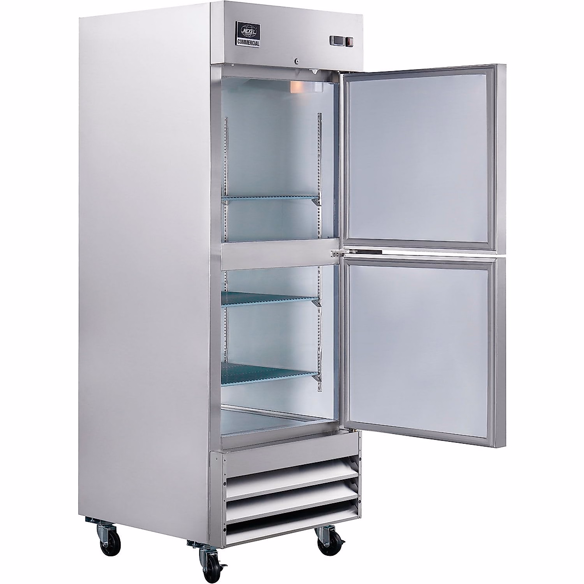 Nexel Reach In Split Door Freezer, 2 Solid Doors, 23 Cu. Ft.