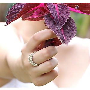 Dazzlingrock Collection 1.00 Carat (Cttw) 14K Round Diamond 3 Stone Engagement Ring Set 1 CT, Yellow Gold, Size 7.5