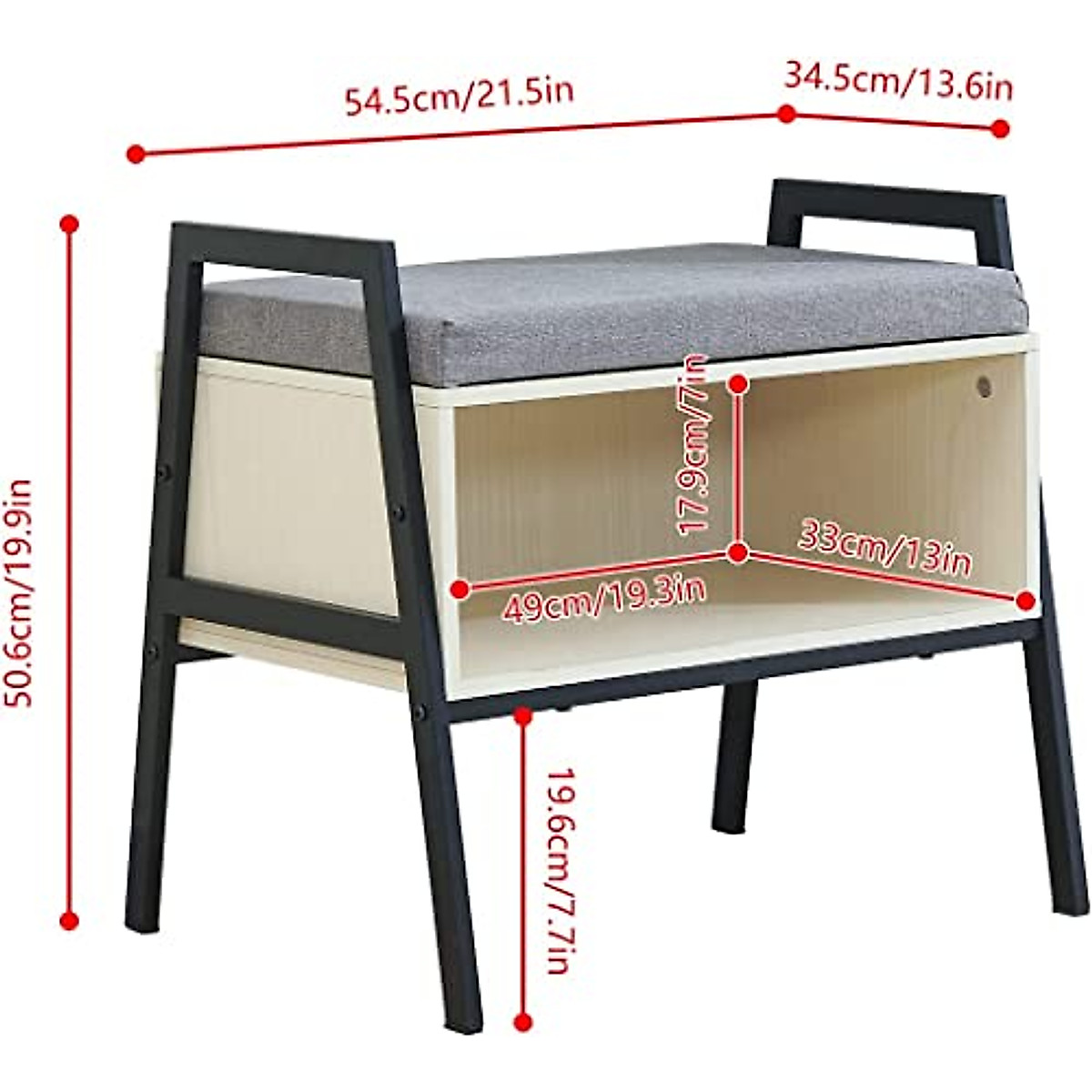 4HOMART Stackable Entryway Shoes Bench Seat Rack Wood Shoe Cabinet with Storage for Hallway Modern Shoe Stool Small Space Door with Free Cushion Changing Shoes Utility Storage Rack Shelve