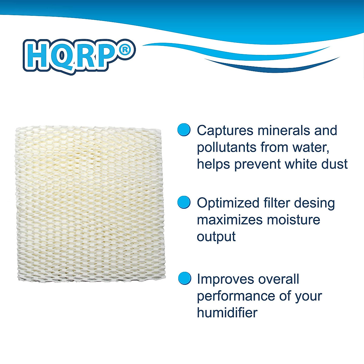 HQRP 2-Pack Wick Filter compatible with Duracraft DH821 DH822 DH822C DH823 DH824 Humidifiers, AC-811 D11-C HC-811 Replacement