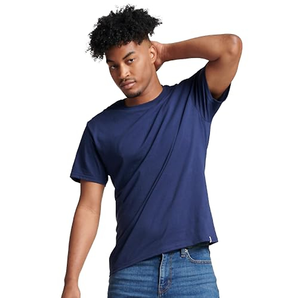 Russell Athletic mens Performance Cotton Short Sleeve T-Shirt, navy, 4XL