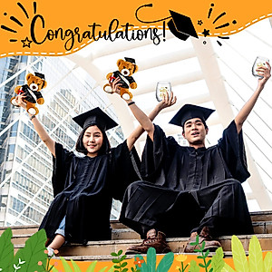 Junkin Graduation 2024 Gifts Set Congrats Grad Gift for Her Him Now Hotter by One Degree 15 oz Wine Glass Cup and Plush Grad Bear College University Graduates Class of 2024 Party Gift Favor Present