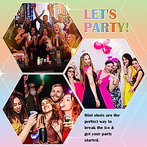 Lounsweer 200 Pack Plastic Shot Glasses, 2 oz Mini Disposable Shot Cups, Small Plastic Cups for Wedding Bachelorette Birthday Holiday Party, Beer Taste Serving, Snack(Multicolored)