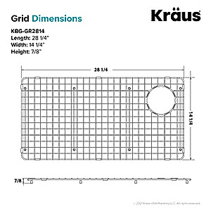KRAUS KBG-GR2814 Bellucci Series Stainless Steel Kitchen Sink Bottom Grid with Soft Rubber Bumpers for 33-inch Kitchen Sink