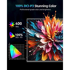 UPERFECT 2K 144Hz Portable Gaming Monitor 18" 2560x1600 QHD 100% DCI-P3 FreeSync HDR Laptop w/VESA, Frameless Matte IPS Eye Care Second Monitor for Game Console (UGame K118)