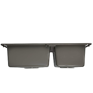 CECIPA RV Double Kitchen Galley Sink - 25" x 17" x 6.6" Stainless Steel Color ABS Plastic for 5th Wheel, Travel Trailer, Camper