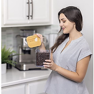 Red Panda Bamboo Plastic BPA free food storage containers with airtight bamboo lids, 3 piece set, meal prep containers