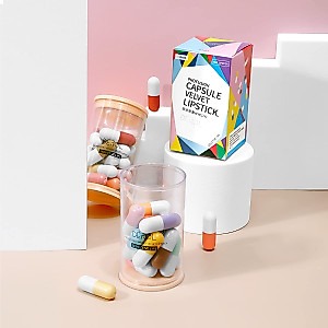 Kusslippe 16 Colors Mini Lipstick Set, Capsule Mini Lipsticks, Waterproof Long Lasting Mini Capsules Velvet Lipstick, Pill Shaped Lipstick (16PCS)