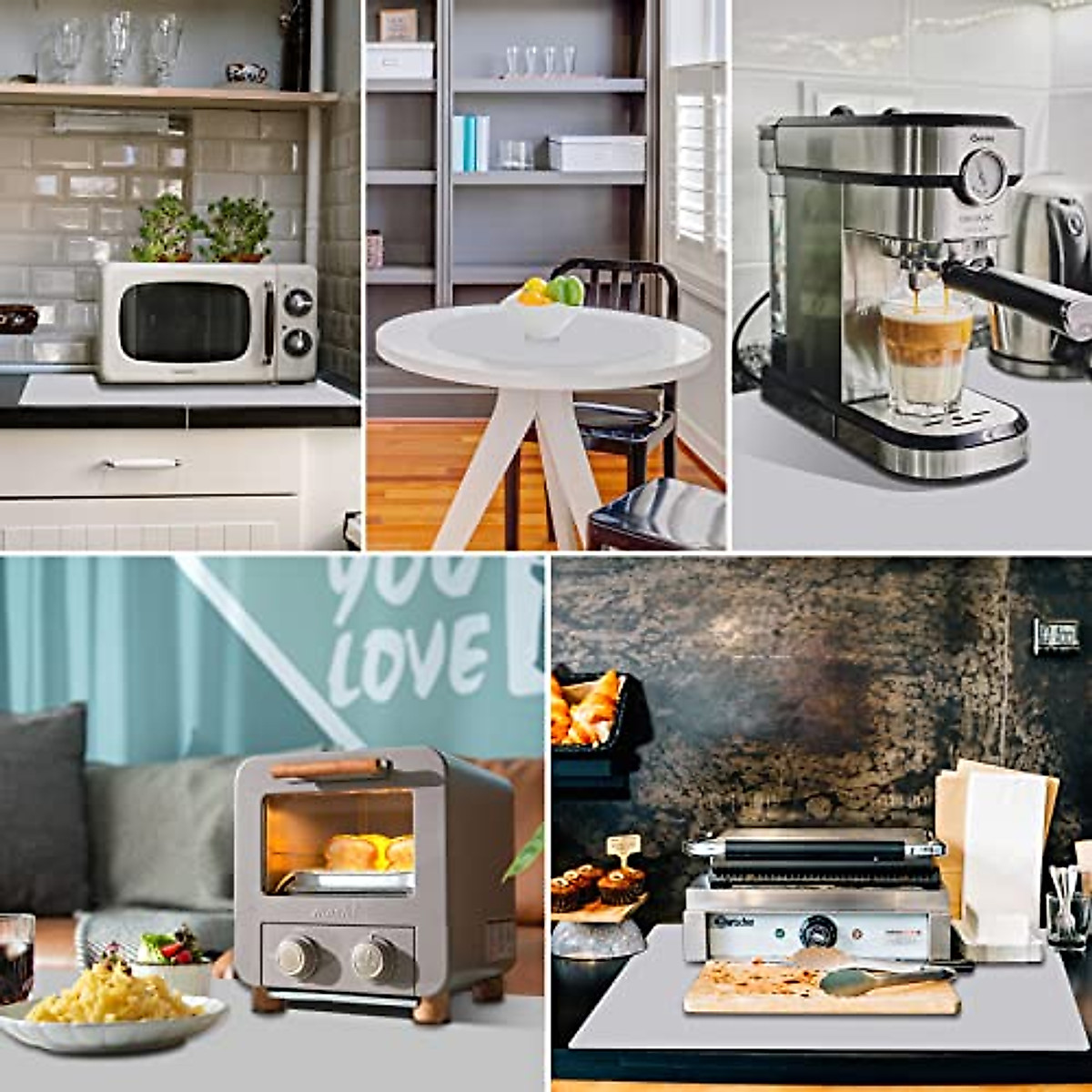 Ewen Extra Large Silicone Mat - 23.6"x15.7" Extra Thick Heat Resistant Mat, Silicone Place Mat Cutting Board Mat Kitchen Counter Mats for Air Fryer, Coffee Maker, Mixer, Crafts, Light Grey