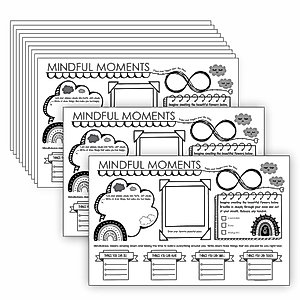 GROUNDING TECHNIQUES FOR ANXIETY RELIEF KIDS ACTIVITY PLACEMATS - 25 of the Mindful Coloring for Kids Activity Mat. Help Kids with Anxiety. Sensory Calming for Kids Tool. Mindful Activities for Kids