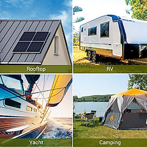 HQST 100W Polycrystalline Solar Panel Kit-100W Poly Panel+30A PWM LCD Charge Controller+1 Set Mounting Z Bracket+20ft 12AWG PV Cable+8FT 10AWG Tray Cable for Car RV Marine Boat Trailer Off Grid System