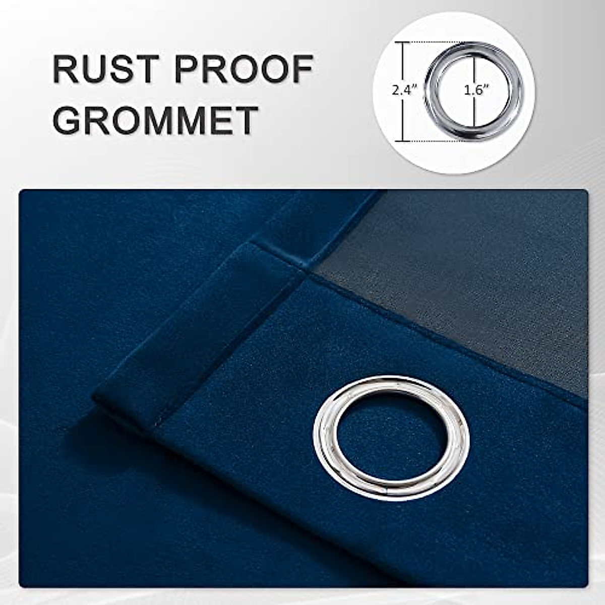 MASWOND Extra Long Blackout Velvet Curtains for High Ceilings - 156 Inch Curtains Perfect for Two Story Living Rooms, Wrinkle-Free, 2 Story Grommet Curtains, 52" W x 15FT, Dark Blue, 1 Panel